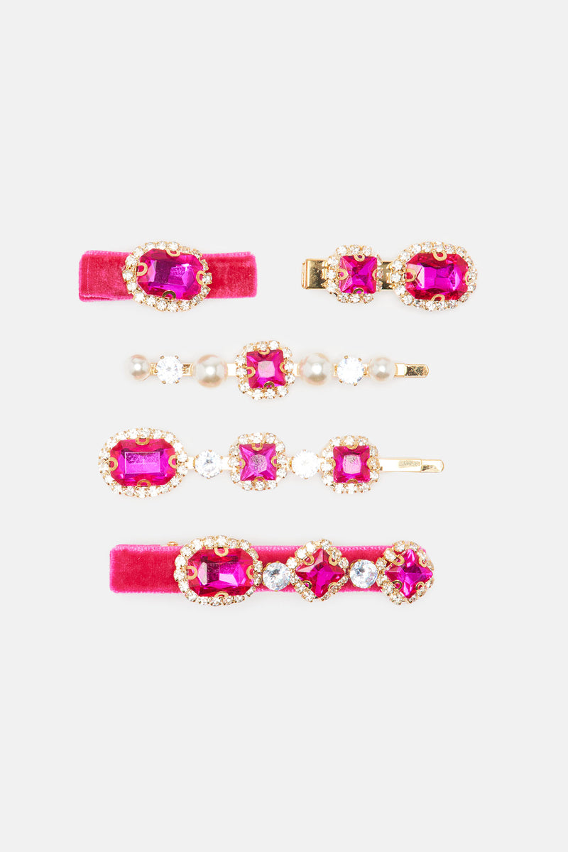 Pretty Please 5 Piece Hair Clip Set - Fuchsia | Fashion Nova ...