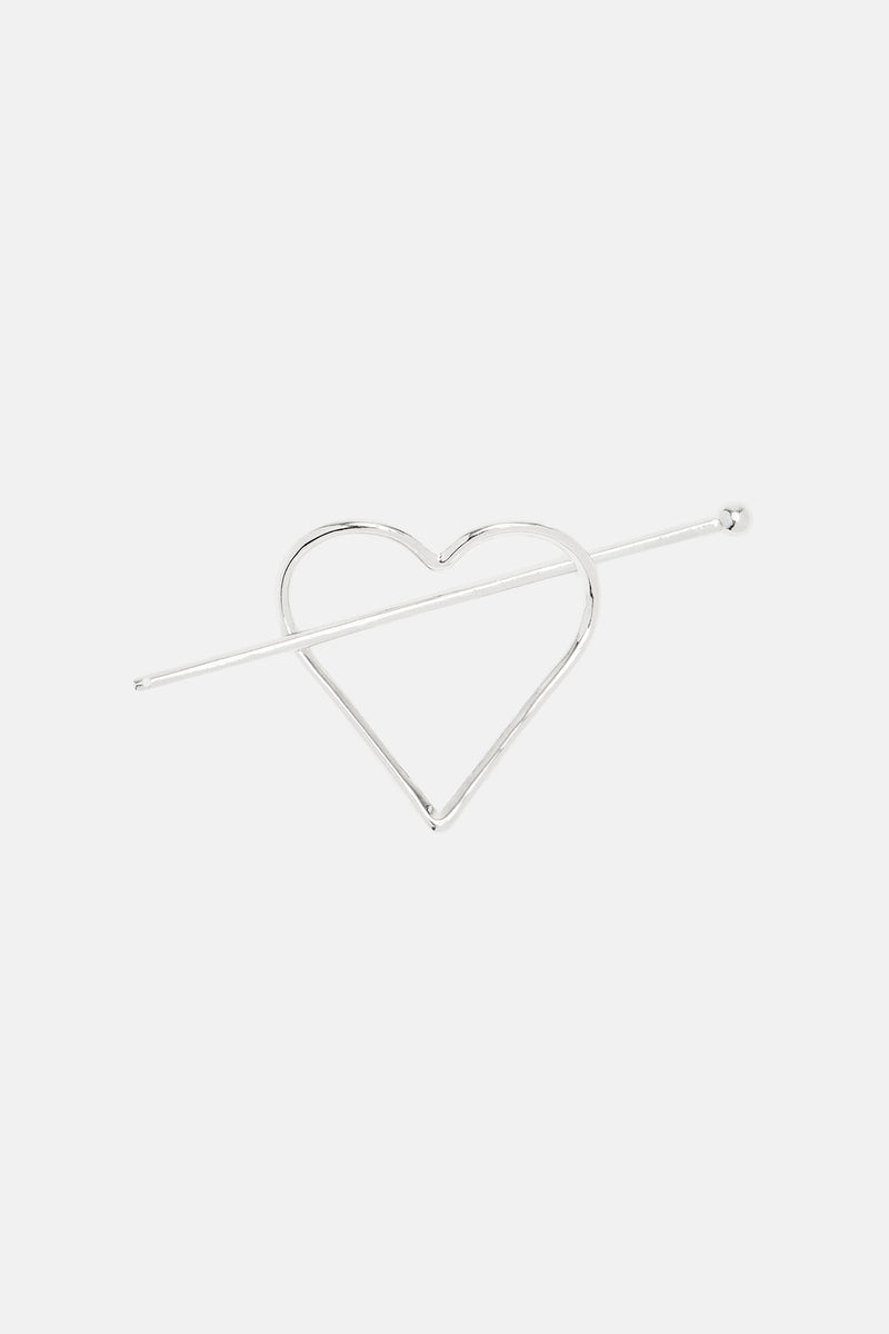Sweetheart Hair Clip Silver Fashion Nova Accessories Fashion Nova