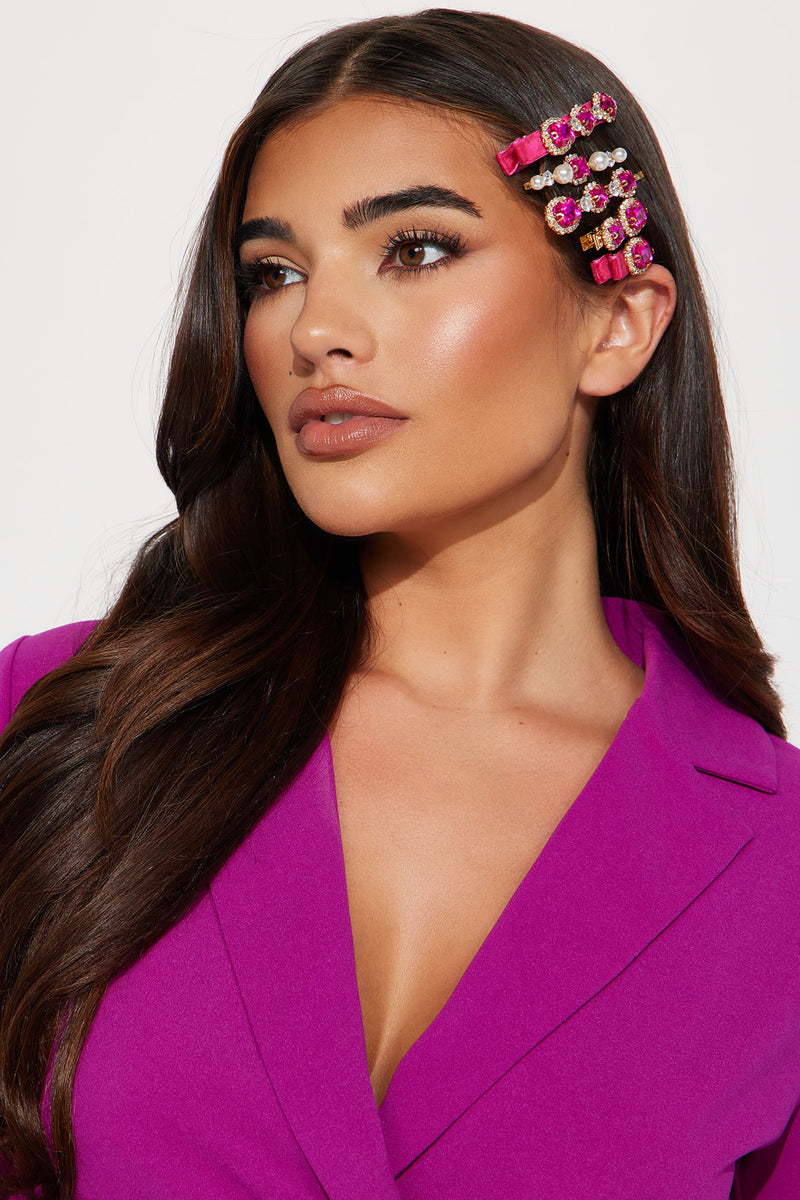 Pretty Please 5 Piece Hair Clip Set - Fuchsia | Fashion Nova ...