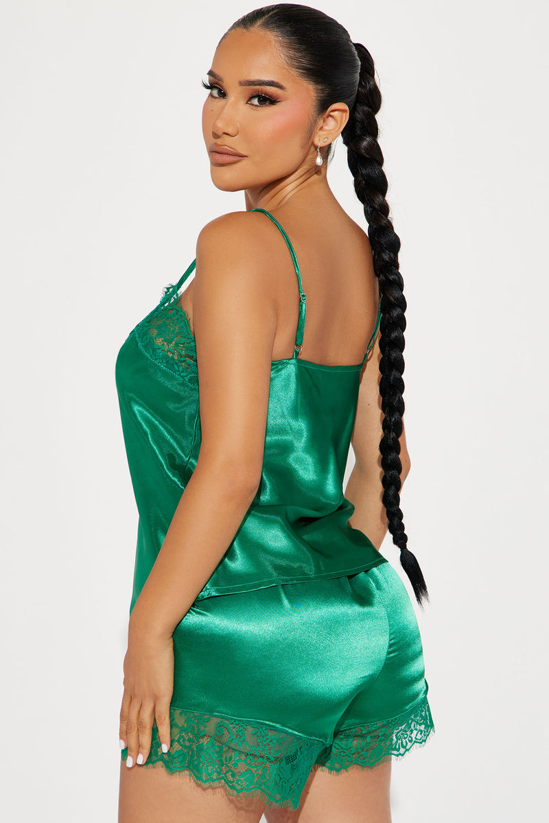 Needs Attention Satin PJ Set - Green | Fashion Nova, Lingerie ...