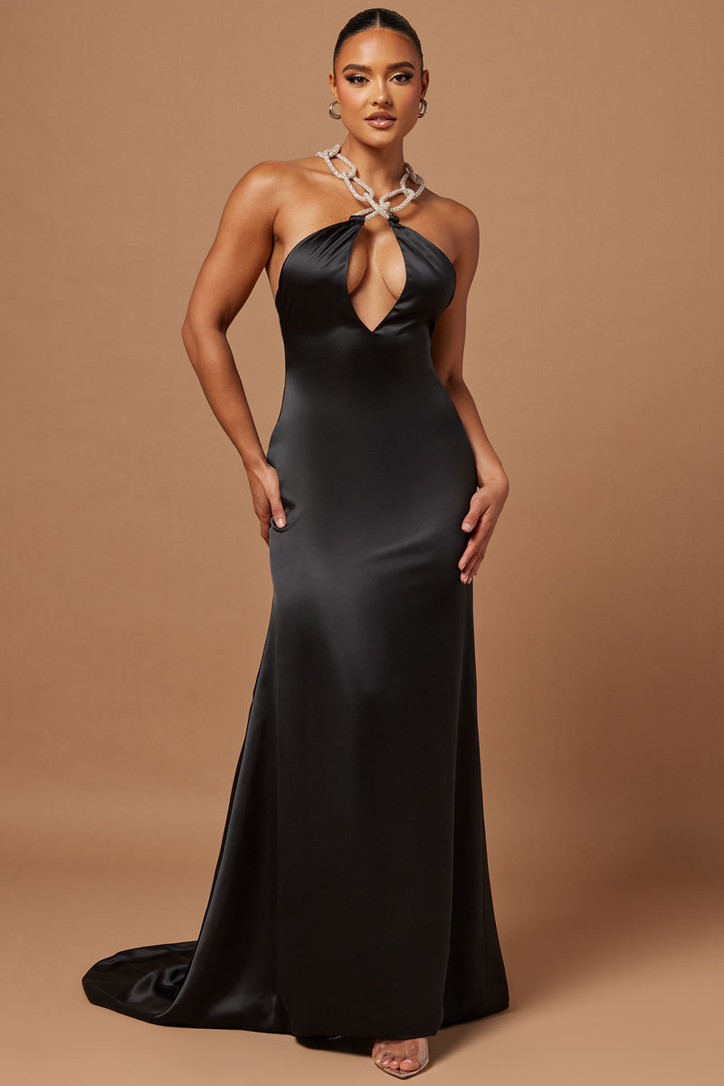 Sofia Satin Gown - Black | Fashion Nova, Luxe | Fashion Nova
