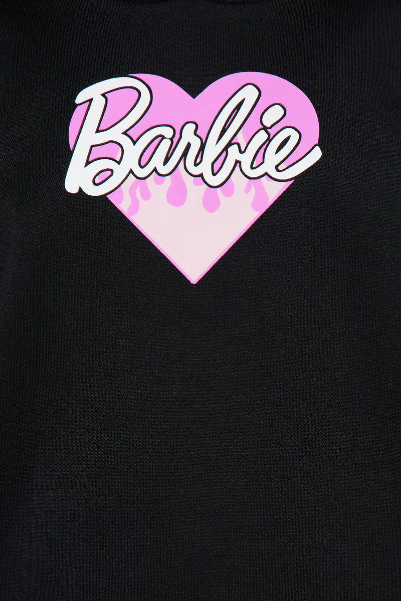 Mini Playing Heart To Get Barbie Hoodie Black Fashion Nova Kids