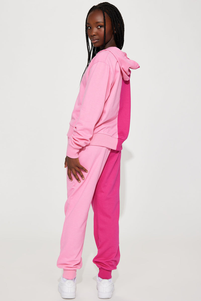 Mini Colorblock Cutie French Terry Jogger Set - Pink/combo | Fashion ...