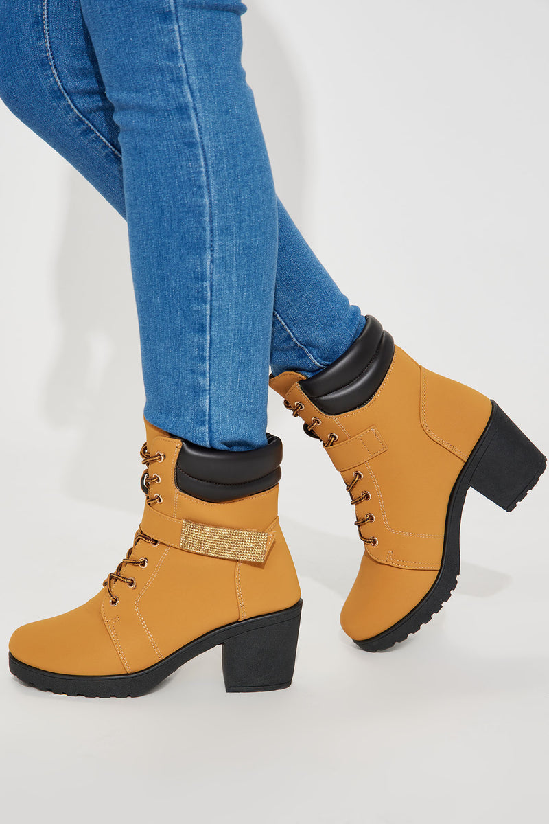 Mini PU Buckle Heeled Boots - Camel | Fashion Nova, Kids Shoes ...