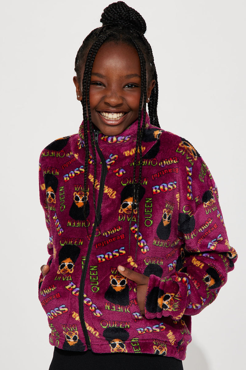 Mini Boss In The Making Plush Jacket - Burgundy | Fashion Nova, Kids ...