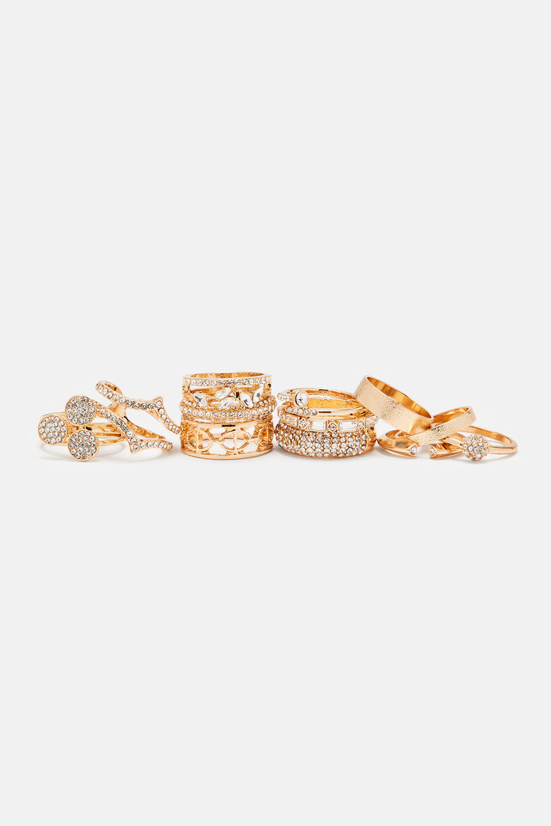 Illuminate The Night 12 Piece Ring Set - Gold | Fashion Nova, Jewelry ...