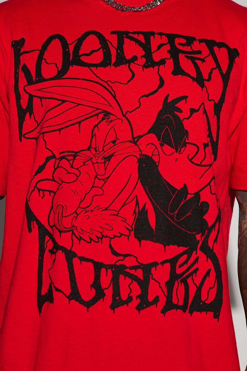 Looney Tunes Short Sleeve Tee - Red | Fashion Nova, Mens Graphic Tees ...