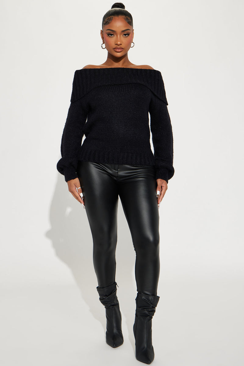 Call Me Off Shoulder Sweater - Black | Fashion Nova, Sweaters | Fashion ...