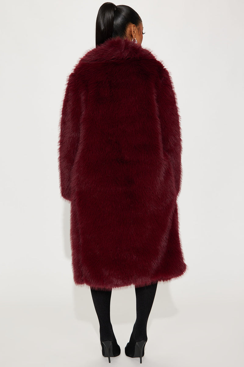 Dreamin' Big Faux Fur Coat - Burgundy | Fashion Nova, Jackets & Coats ...