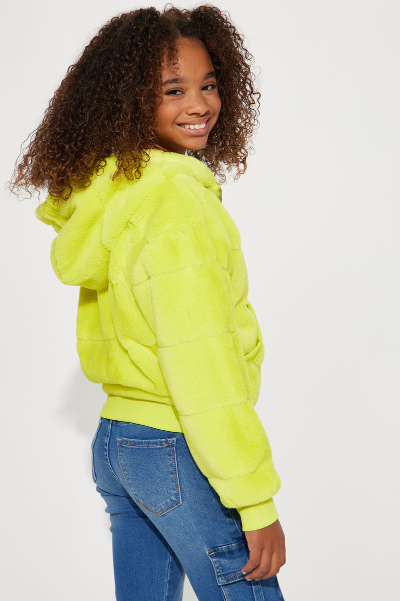 Mini So Delighted Faux Fur Puffer Jacket - Green | Fashion Nova, Kids ...