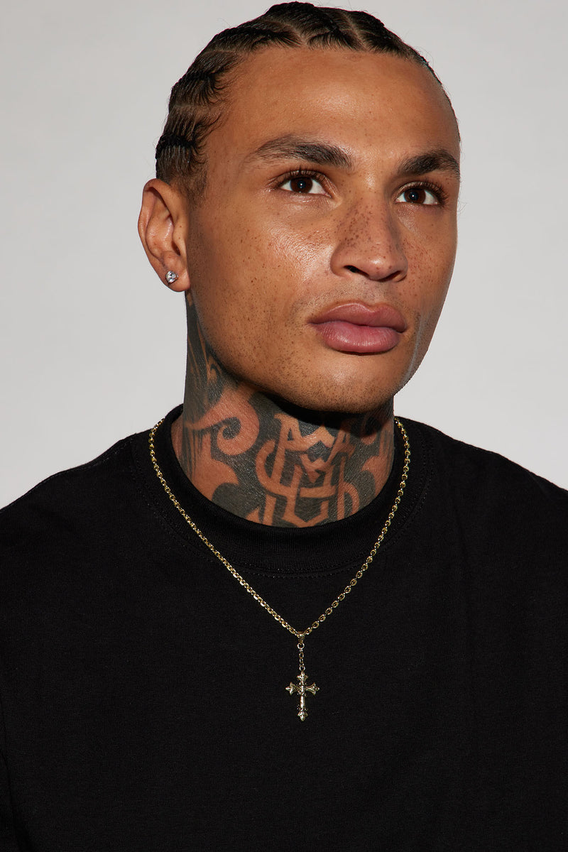 Solid Cross Lariat Necklace - Gold | Fashion Nova, Mens Jewelry ...