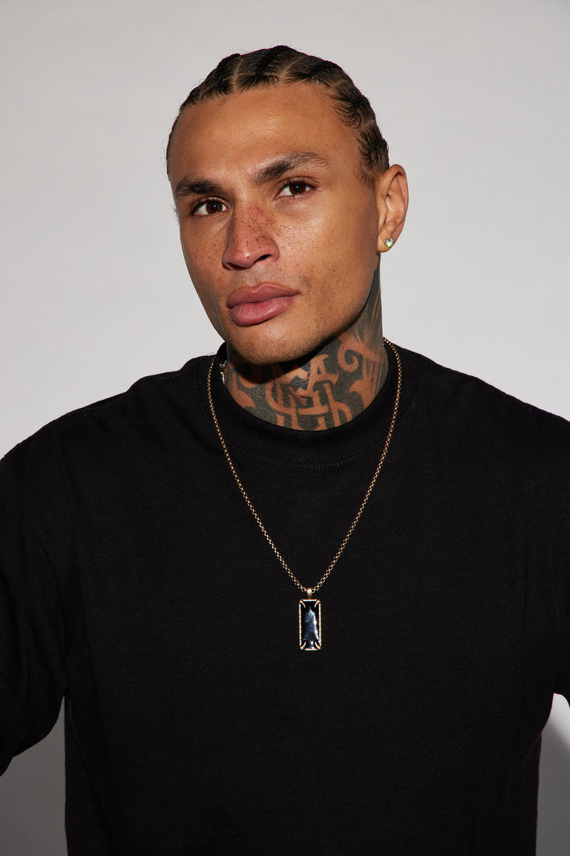 Geo Pendant Chain Necklace - Black/Gold | Fashion Nova, Mens Jewelry ...