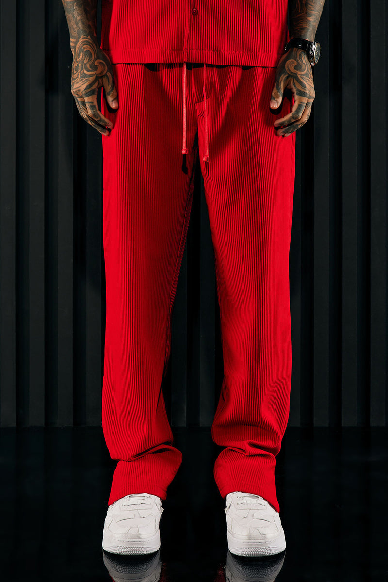 Show Up Slim Slit Pants - Red | Fashion Nova, Mens Pants | Fashion Nova