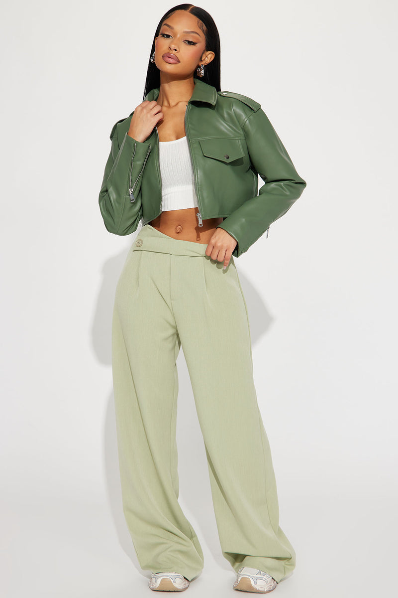 Alexis Cropped Moto Jacket - Sage | Fashion Nova, Jackets & Coats ...