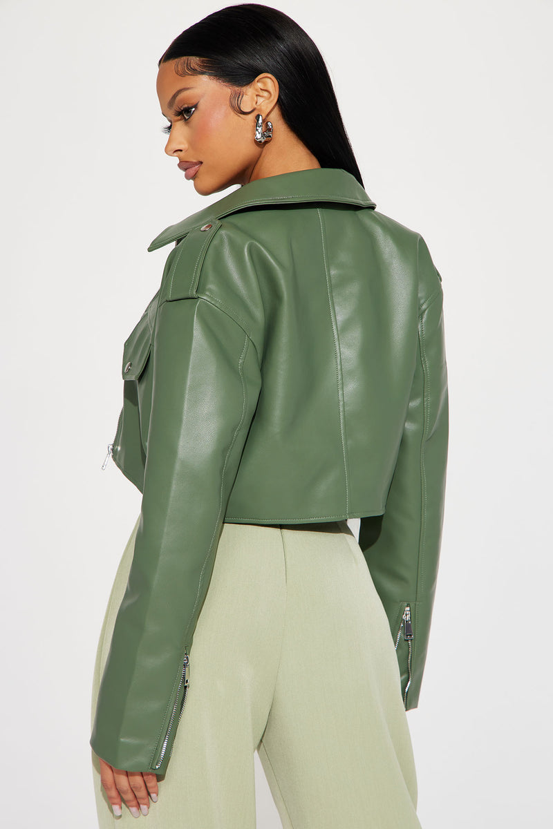 Alexis Cropped Moto Jacket - Sage | Fashion Nova, Jackets & Coats | Fashion Nova