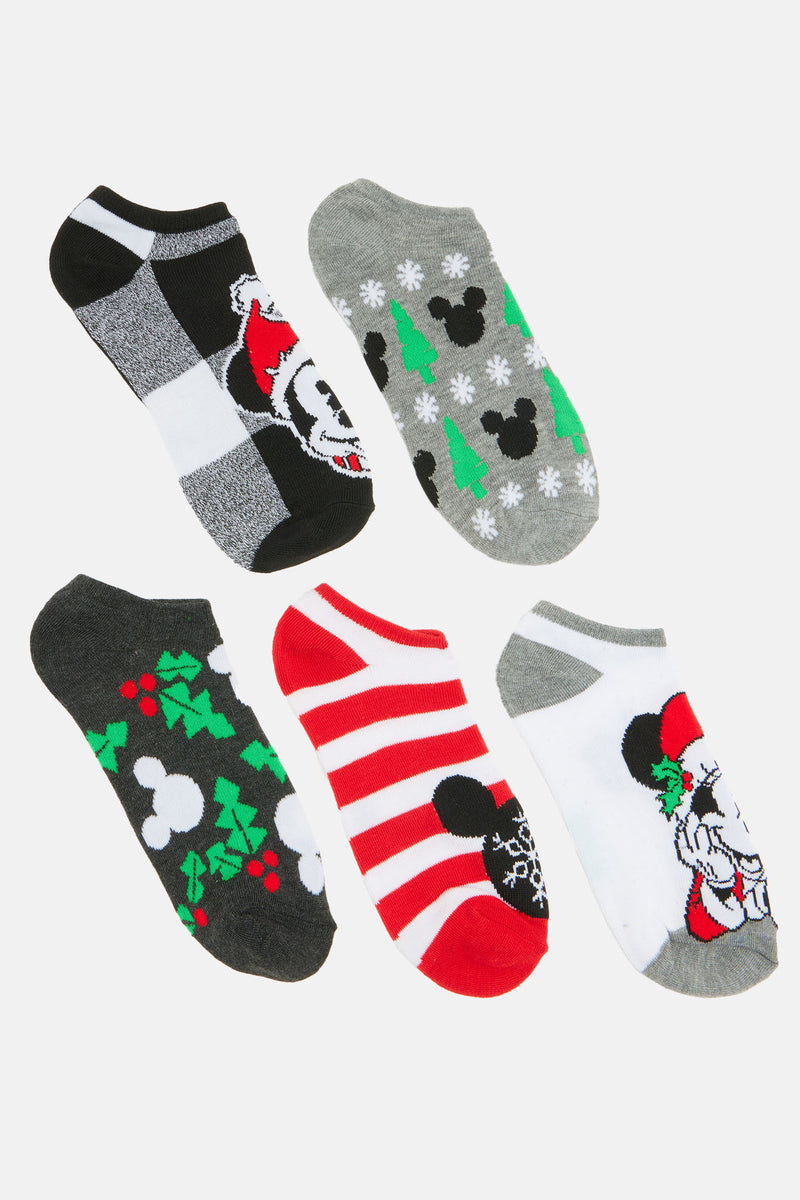 Mickey Christmas 5 Pack Socks - Grey/combo | Fashion Nova, Accessories ...