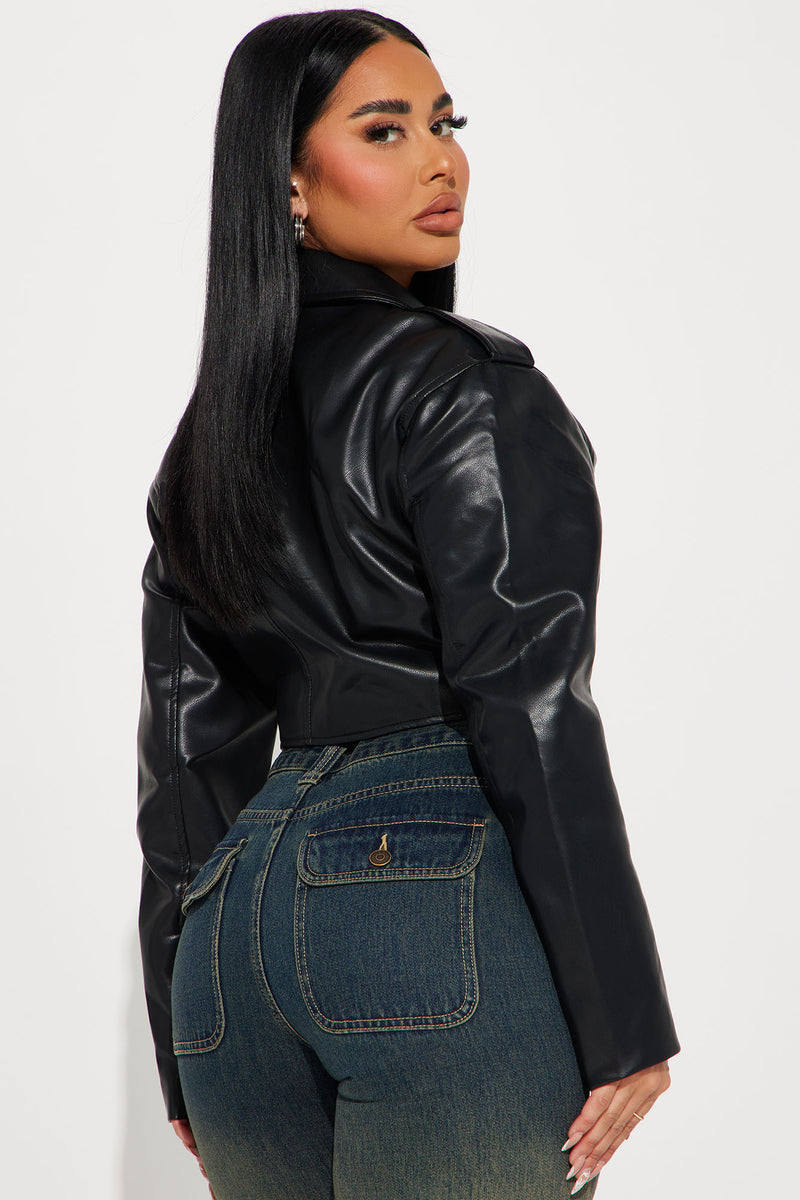 Alexis Cropped Moto Jacket - Black | Fashion Nova, Jackets & Coats | Fashion Nova
