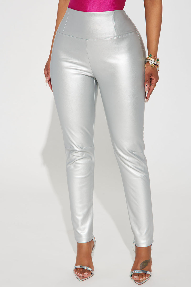 On Your Radar Metallic Legging - Silver | Fashion Nova, Leggings ...