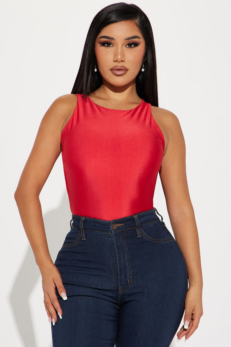 Holly Satin Bodysuit - Red | Fashion Nova, Basic Tops & Bodysuits ...