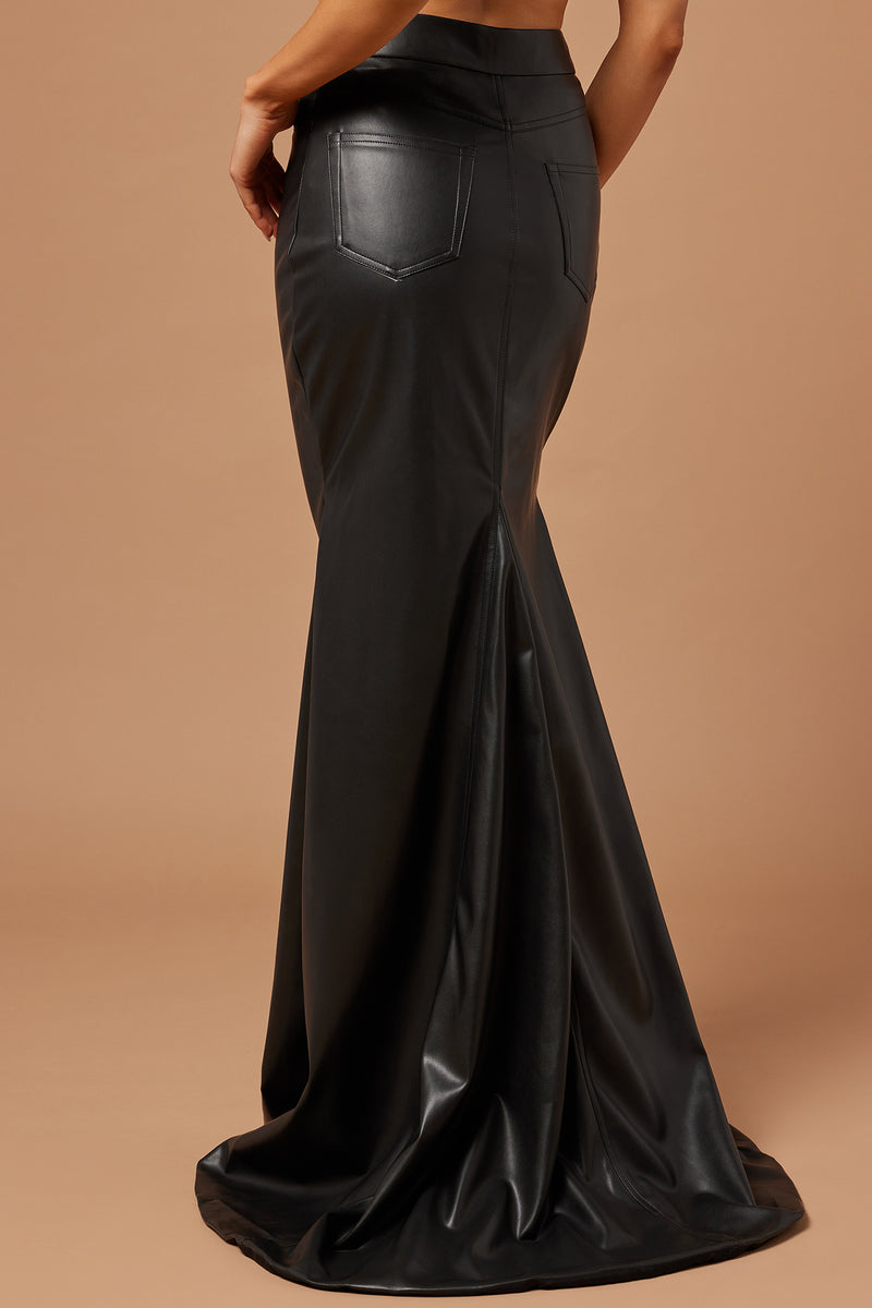 Presley Faux Leather Mermaid Maxi Skirt - Black | Fashion Nova, Luxe ...