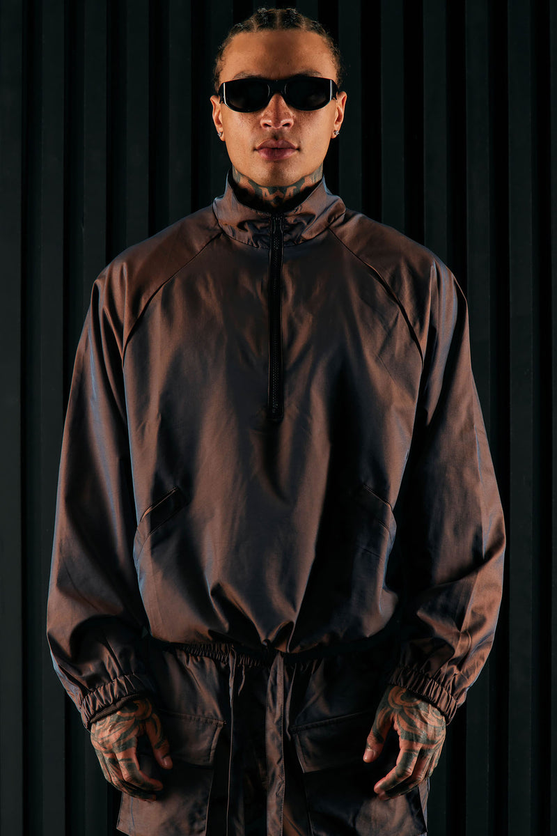 Stormy Iridescent Nylon Anorak - Chocolate | Fashion Nova, Mens Jackets ...