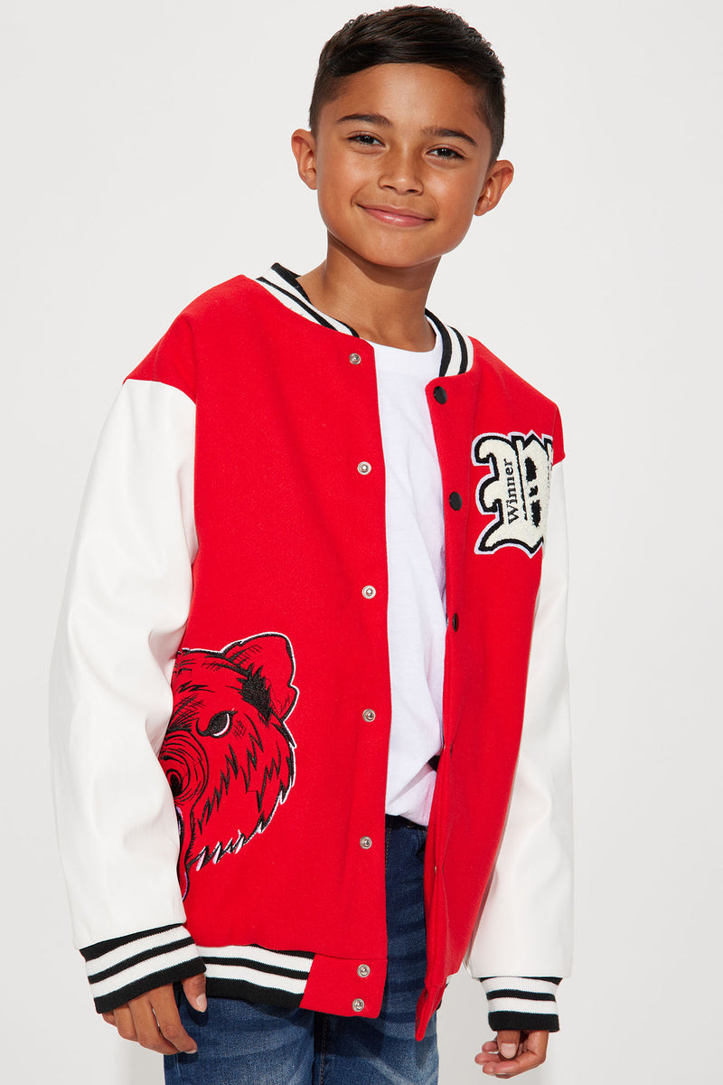 Mini Brushed Varsity Jacket - Red | Fashion Nova, Kids Jackets & Coats ...