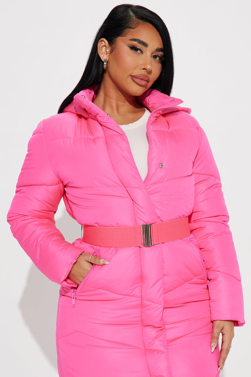 Snow Style Belted Puffer Jacket - Hot Pink | Fashion Nova, Jackets ...