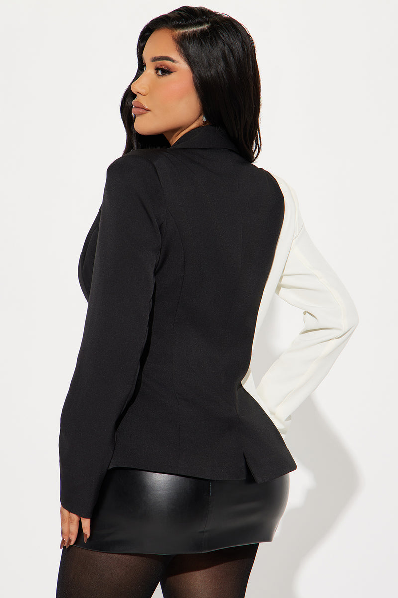 Two Shades Colorblock Blazer - Black/White | Fashion Nova, Jackets ...
