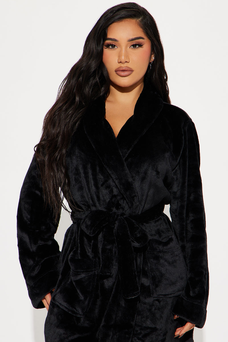 Major Relaxation Plush PJ Robe - Black | Fashion Nova, Lingerie ...