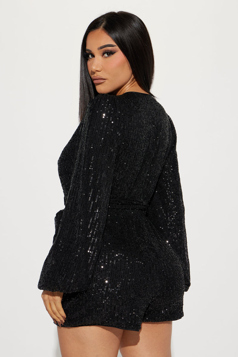 Take Me Dancing Sequin Romper - Black | Fashion Nova, Rompers | Fashion ...