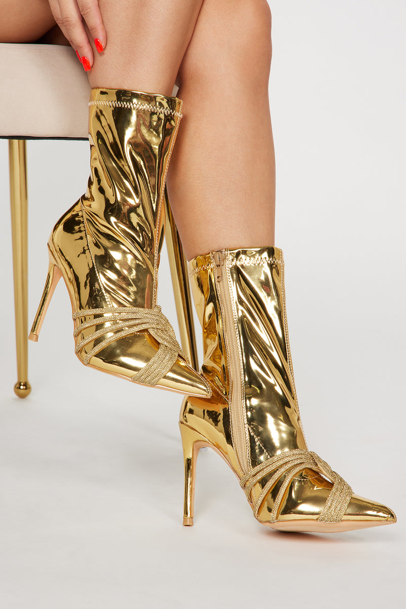 Self Love Embellished Booties - Gold | Fashion Nova, Shoes | Fashion Nova