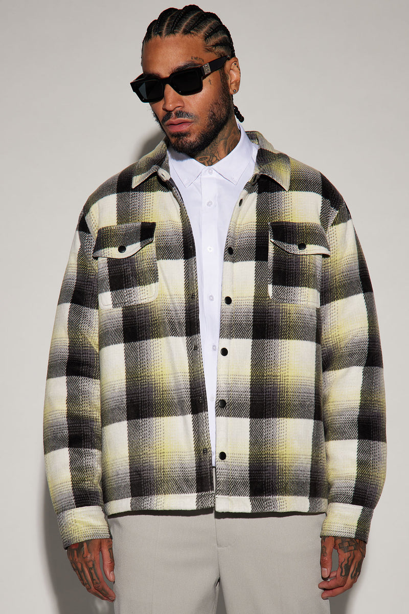 Check Out Flannel Shacket - Yellow/combo | Fashion Nova, Mens Jackets ...