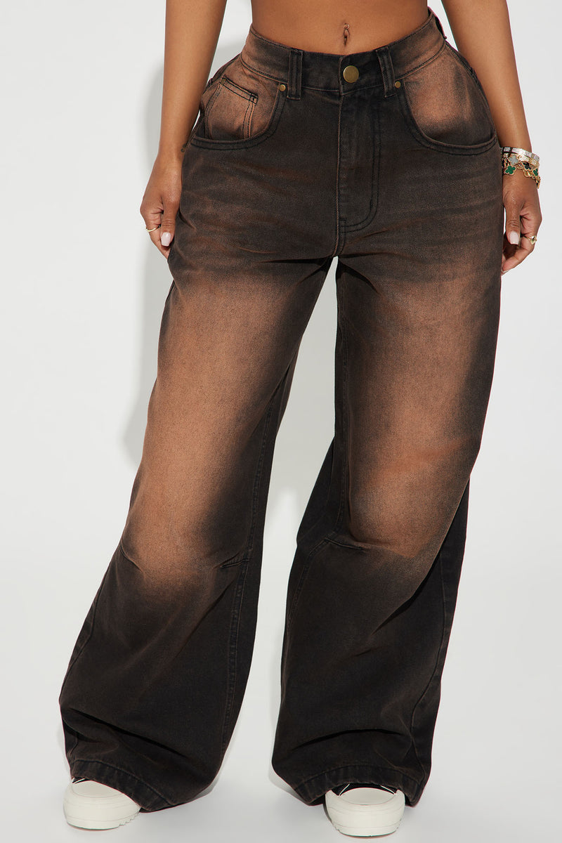 Kennie Tinted Baggy Jeans - Brown | Fashion Nova, Jeans | Fashion Nova
