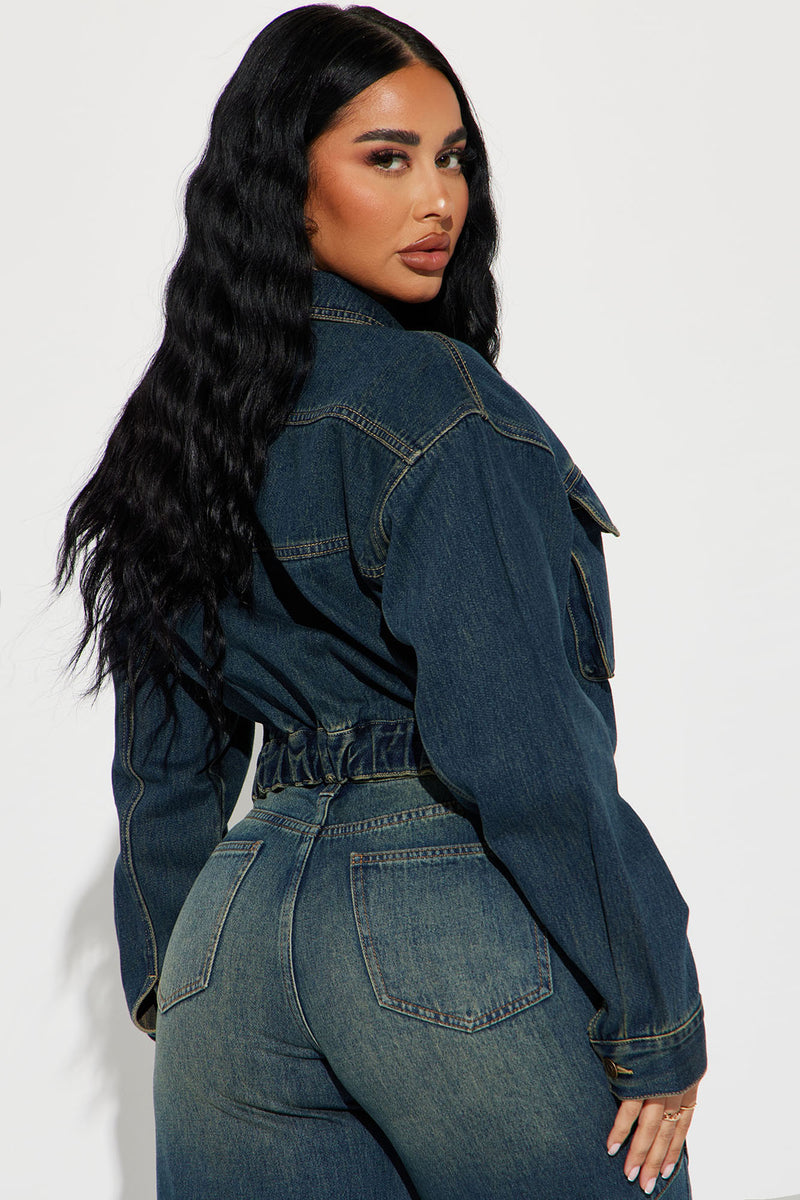 Karlie Cargo Denim Jacket - Dark Wash | Fashion Nova, Denim Jackets ...