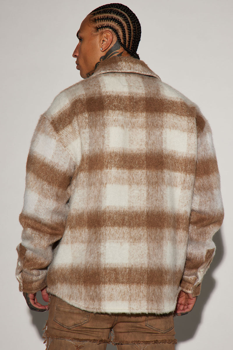 Move Up Plaid Shacket - Tan | Fashion Nova, Mens Jackets | Fashion Nova