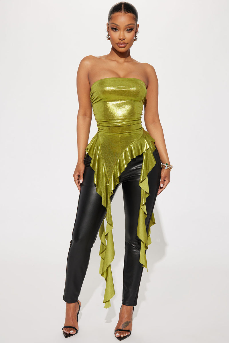 Samaya Metallic Top - Chartreuse | Fashion Nova, Knit Tops | Fashion Nova