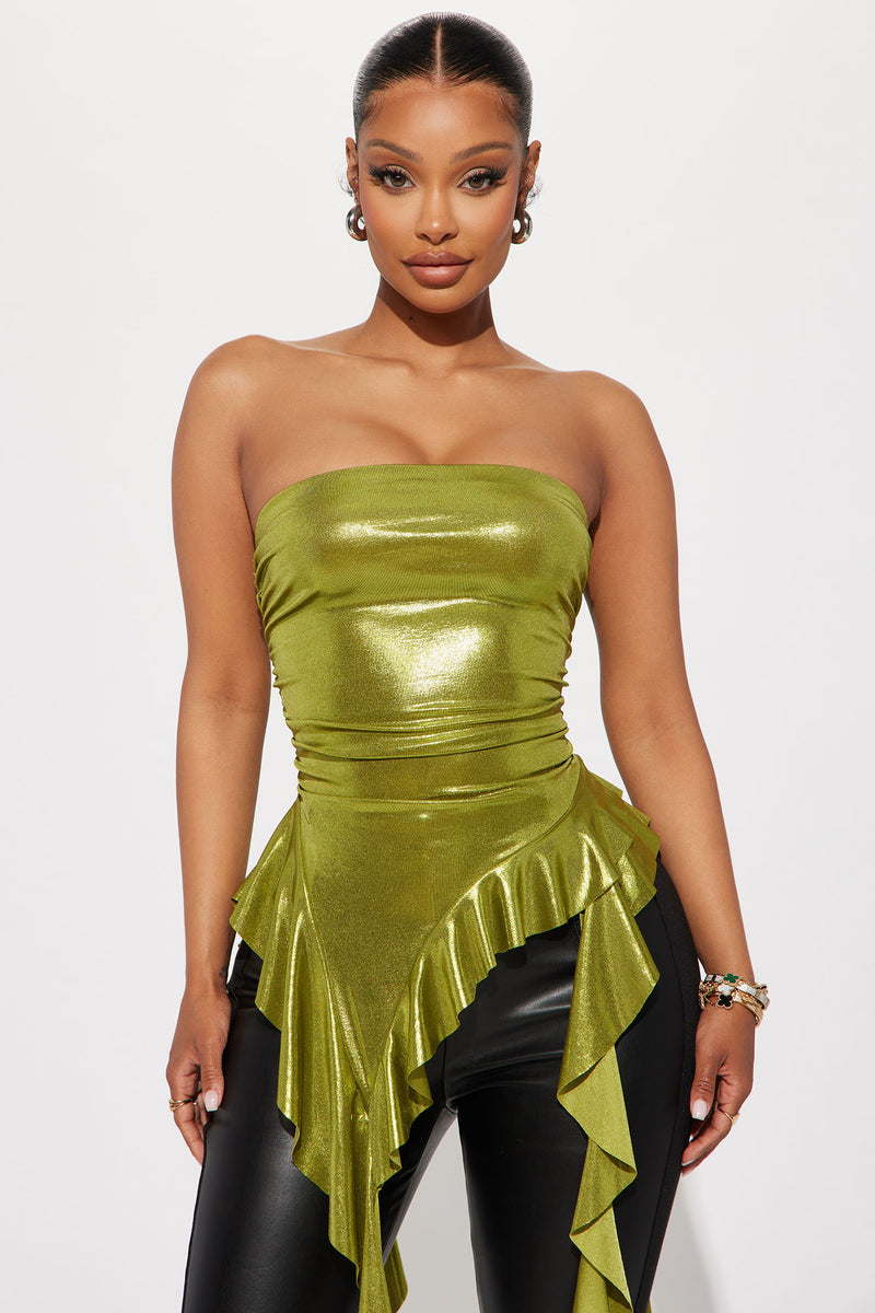 Samaya Metallic Top - Chartreuse | Fashion Nova, Knit Tops | Fashion Nova