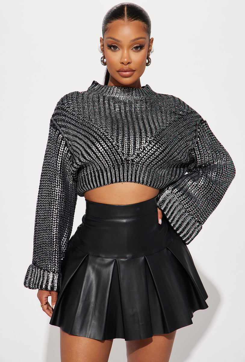 Holiday In Metallic Sweater - Gunmetal | Fashion Nova, Sweaters ...