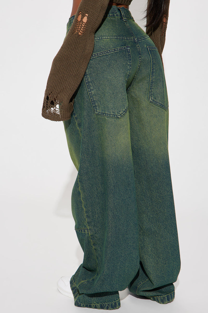 Kennie Tinted Baggy Jeans - Green | Fashion Nova, Jeans | Fashion Nova