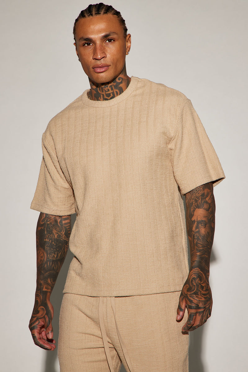 Dean Textured Short Sleeve Tee - Tan | Fashion Nova, Mens Tees & Tanks ...
