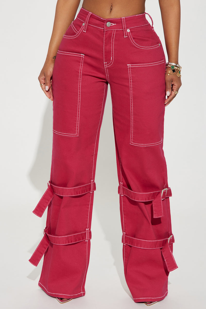 In My Memories Stretch Straight Leg Jeans - Raspberry | Fashion Nova ...