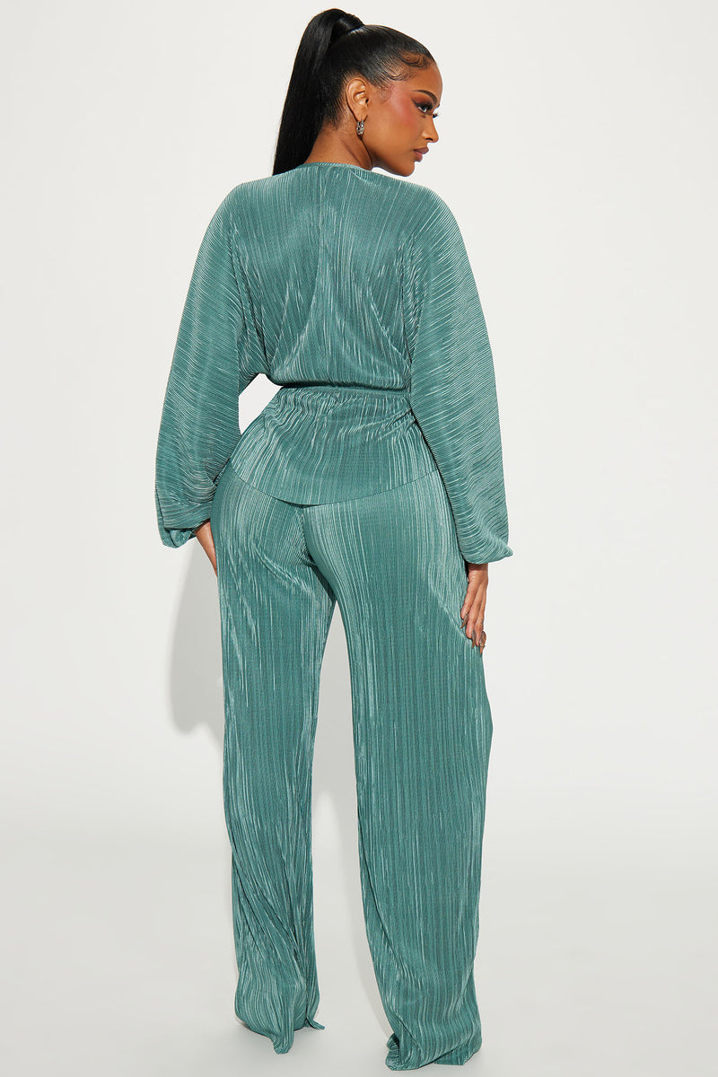 My Moment Plisse Pant Set - Sage | Fashion Nova, Matching Sets ...