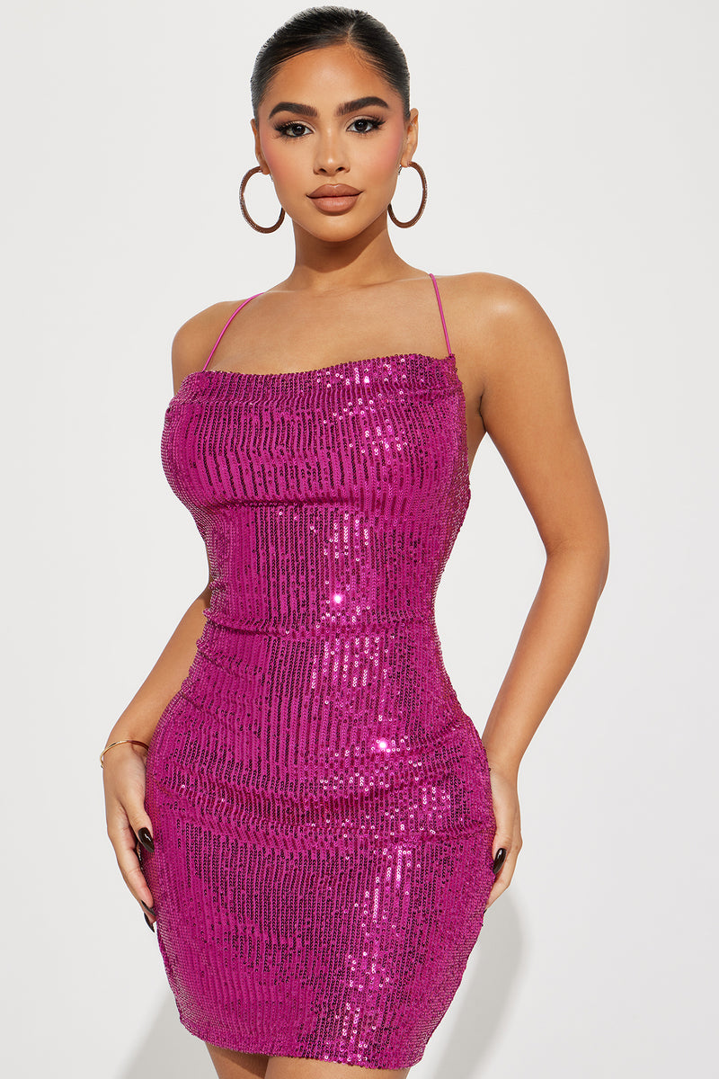 Demie Sequin Mini Dress - Magenta | Fashion Nova, Dresses | Fashion Nova