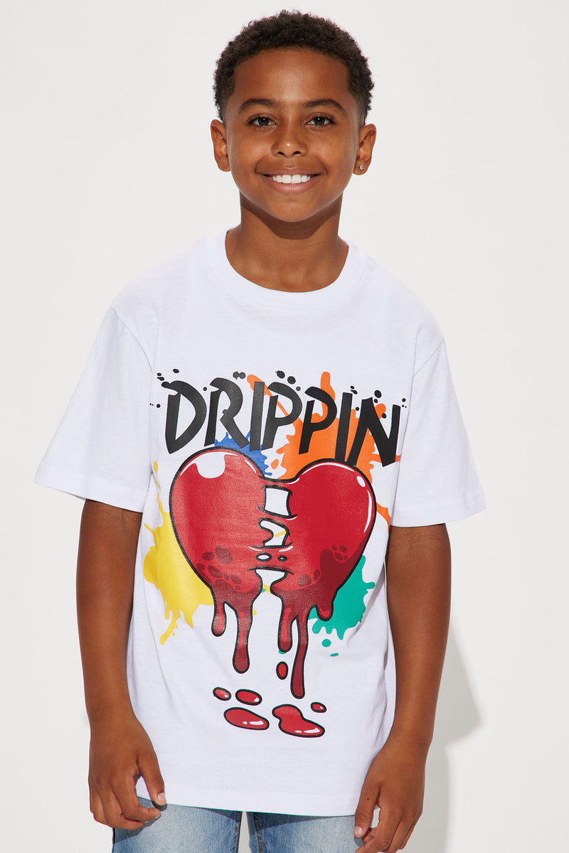 Mini Drippin Broken Hearts Everywhere Short Sleeve Tee - White ...