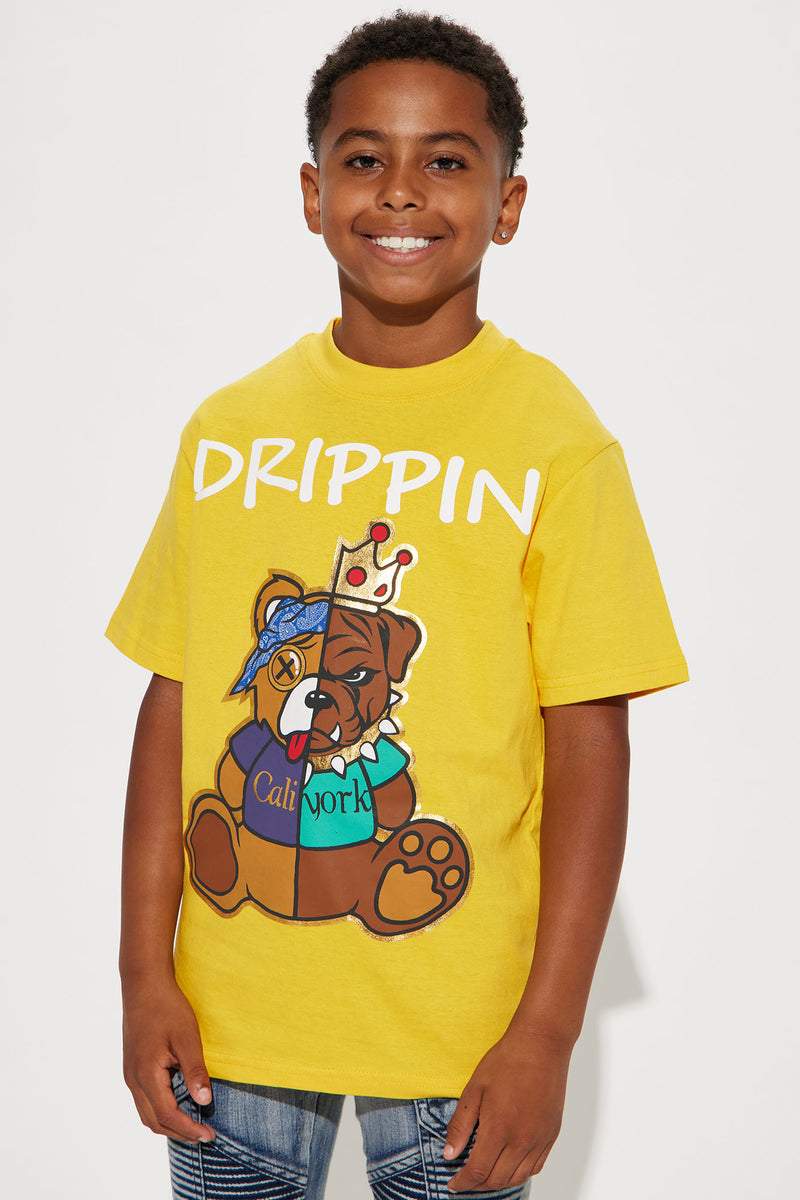 Mini Drippin Teddy King Short Sleeve Tee - Mustard | Fashion Nova, Kids ...