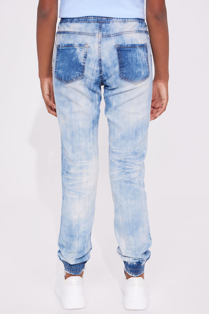 Mini Acid Wash Distressed Denim Joggers - Acid Wash Blue | Fashion Nova ...