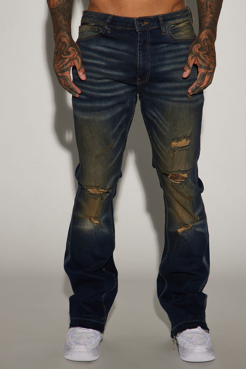 Clover Vintage Stacked Slim Flare Jeans - Vintage Blue Wash | Fashion ...