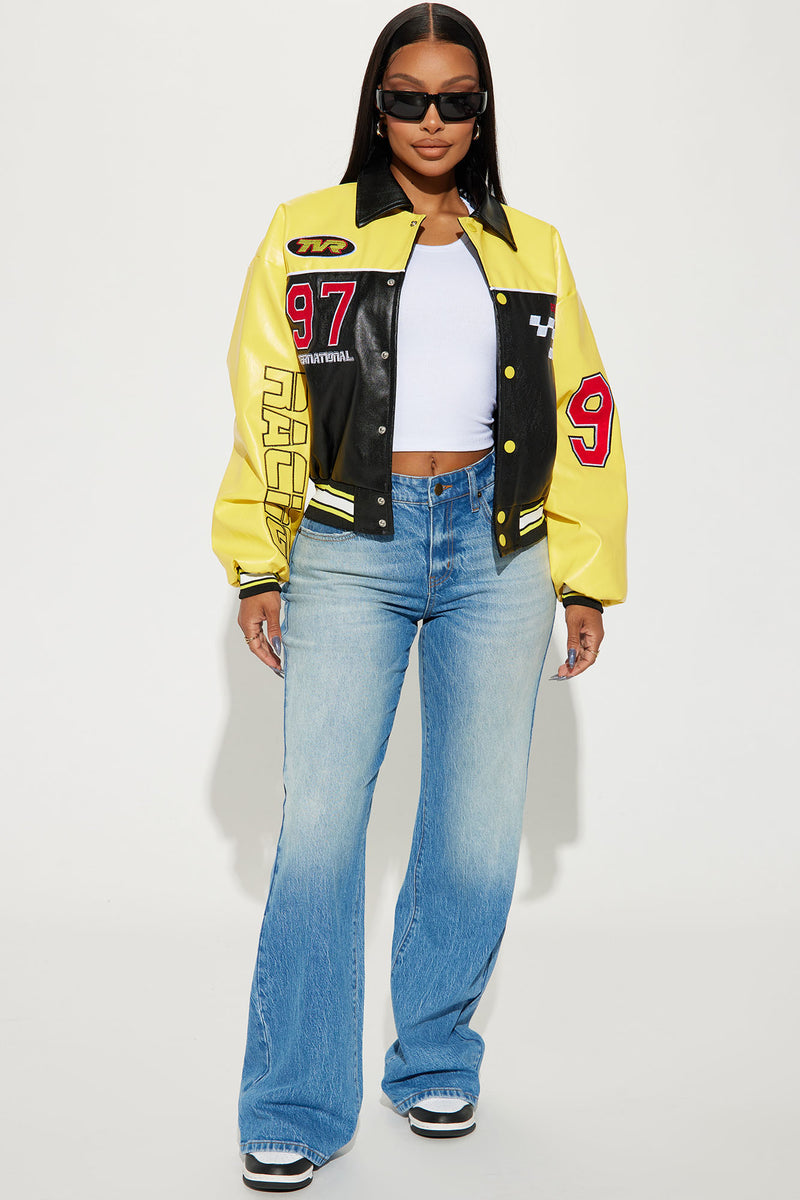 Oregan Road Racing Jacket - Yellow/combo | Fashion Nova, Jackets ...
