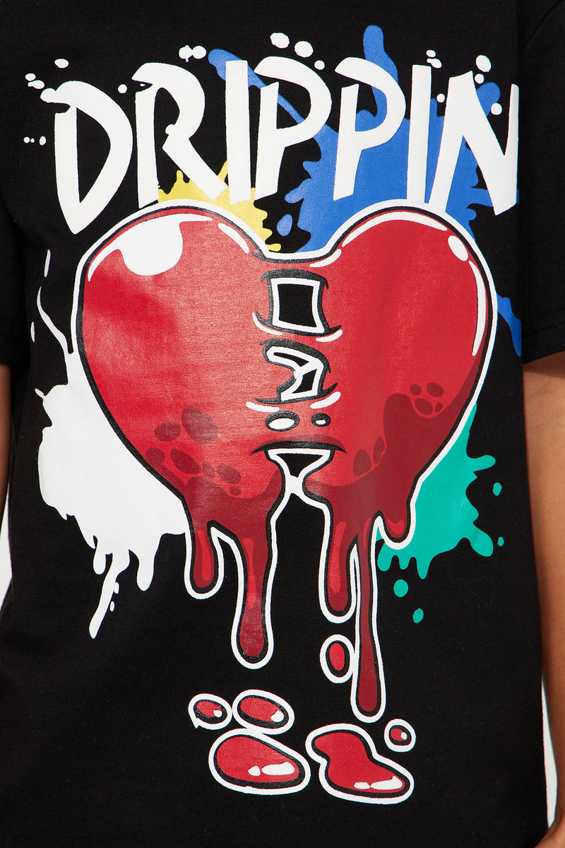 Mini Drippin Broken Hearts Everywhere Short Sleeve Tee - Black ...