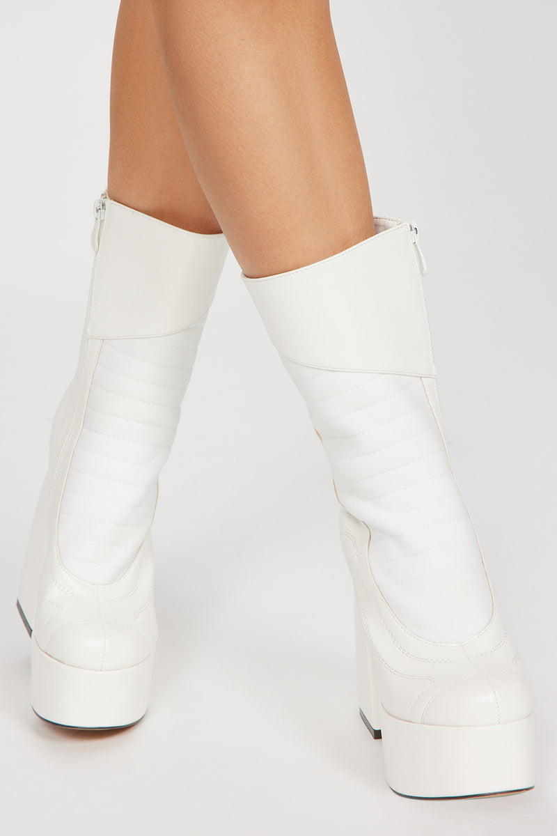 Best Kept Secret Platform Booties - White | Fashion Nova, Shoes ...